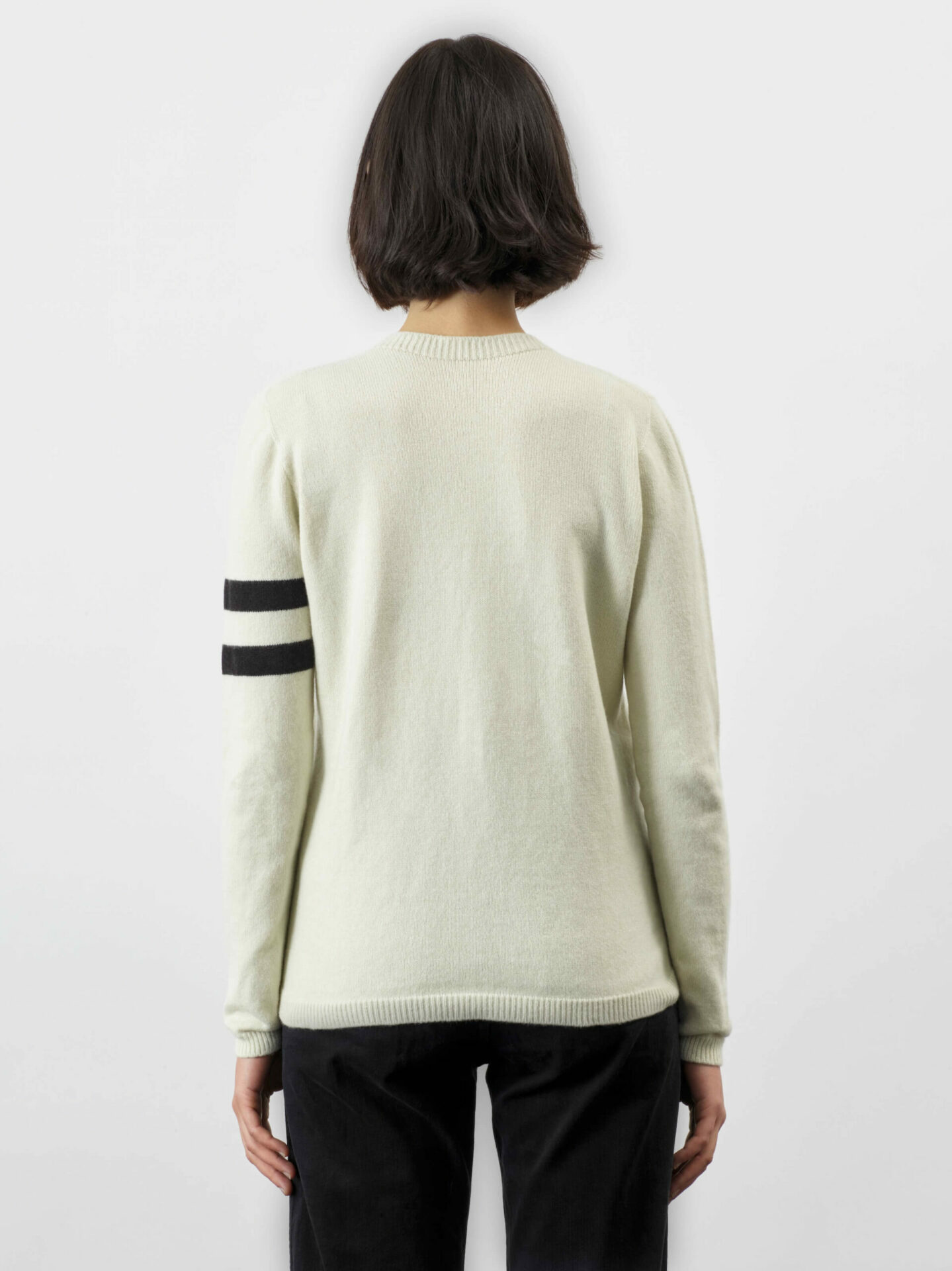 Varsity sweater made of sustainable felted merino wool and cashmere