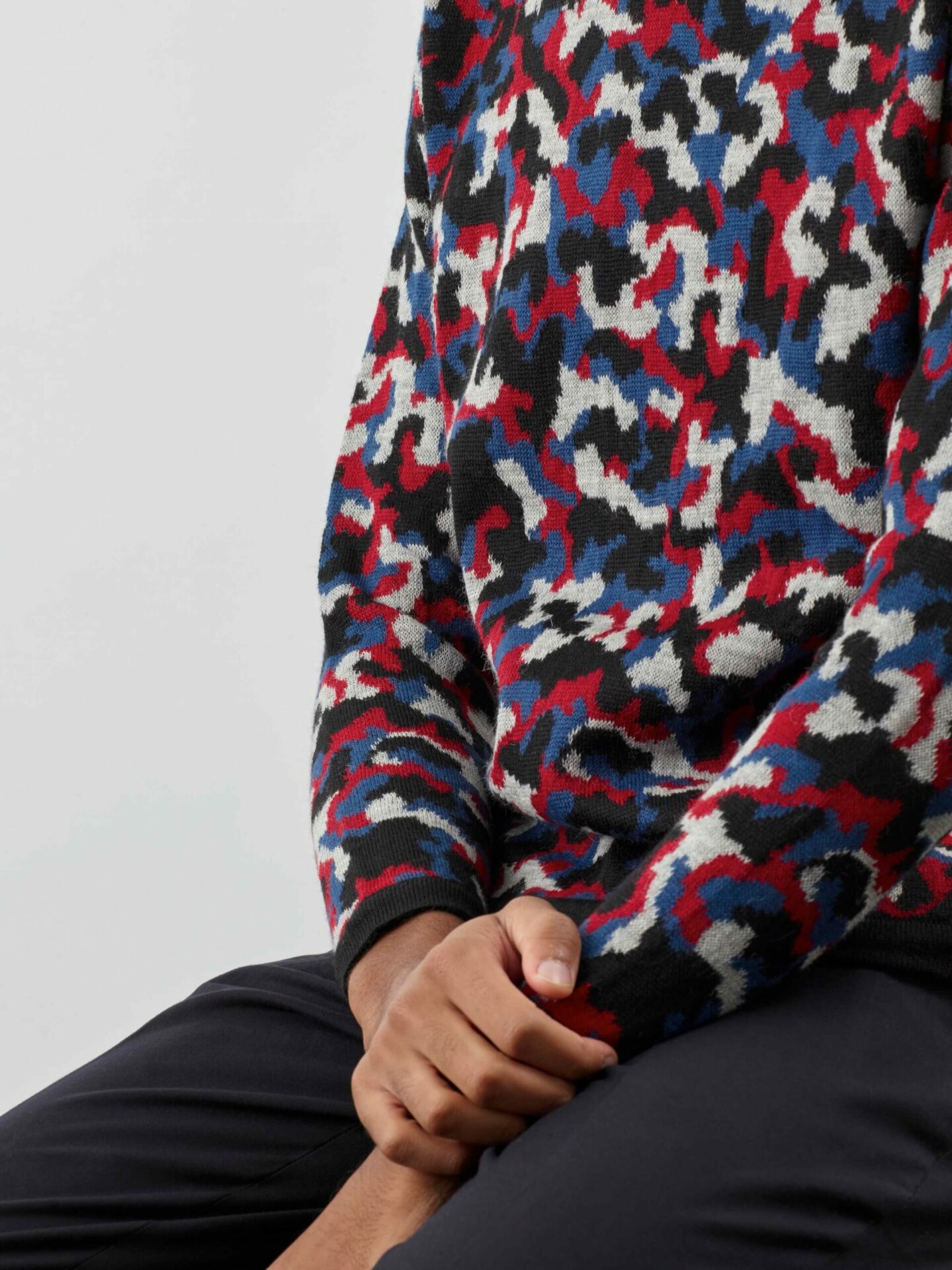 »Berlin« Men's Sweater Camouflage Alpaca REH (GERMANY)