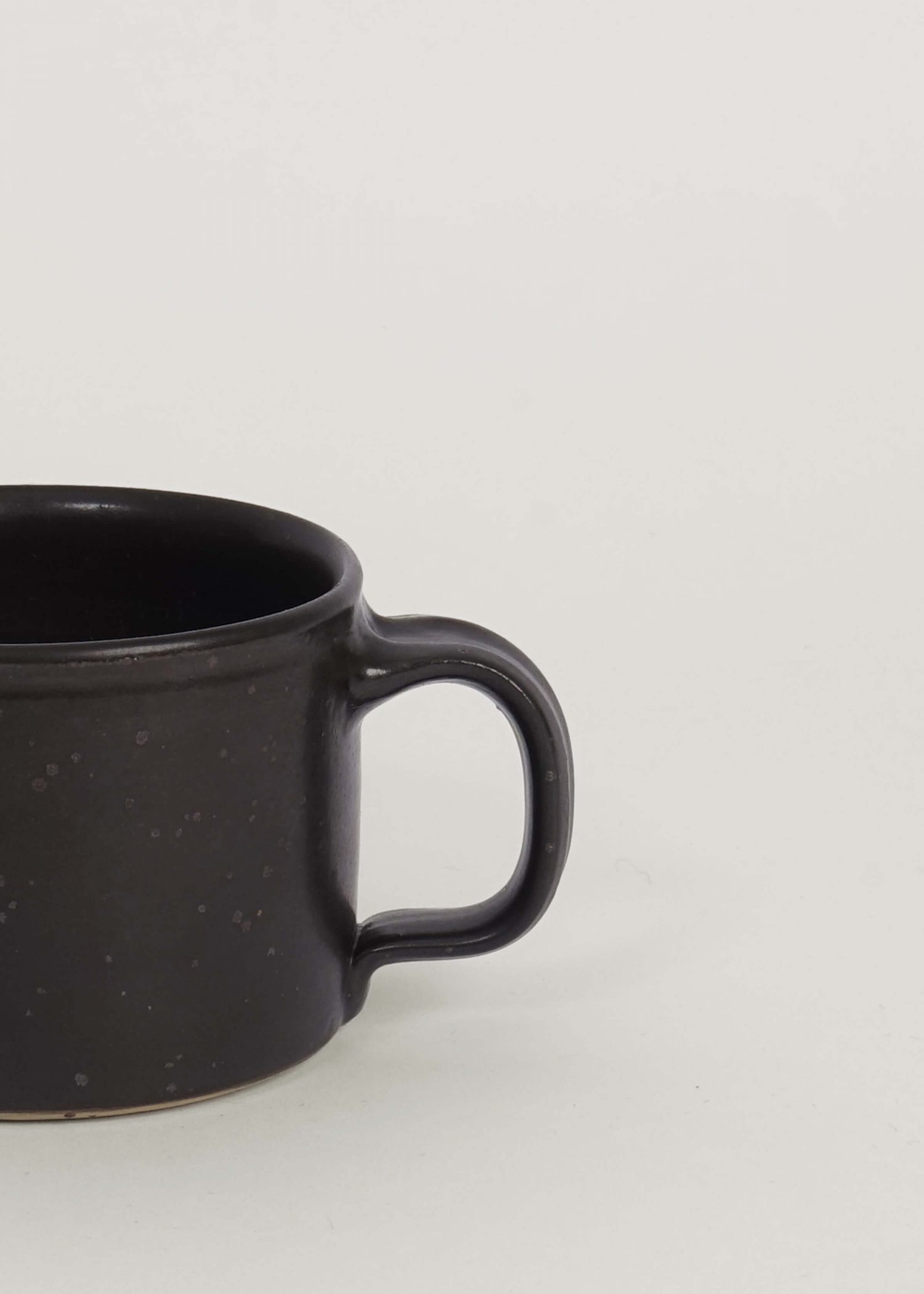 Black Stoneware Ceramic Cup hand-thrown by German Artisans