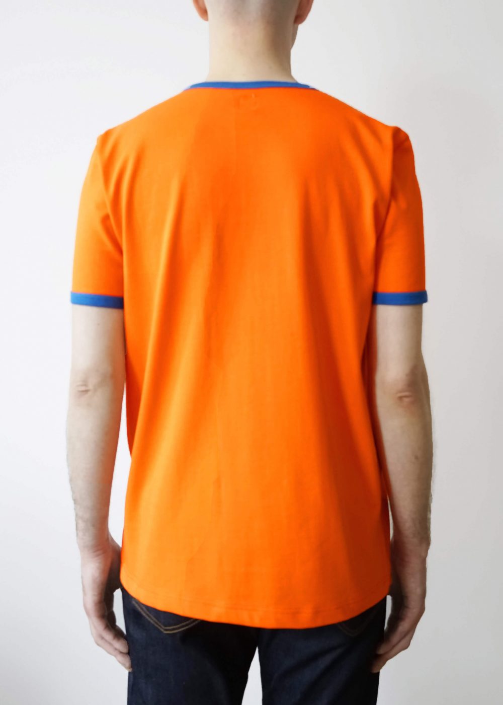 70s Ringer T-Shirt in Orange Blue by R.EH