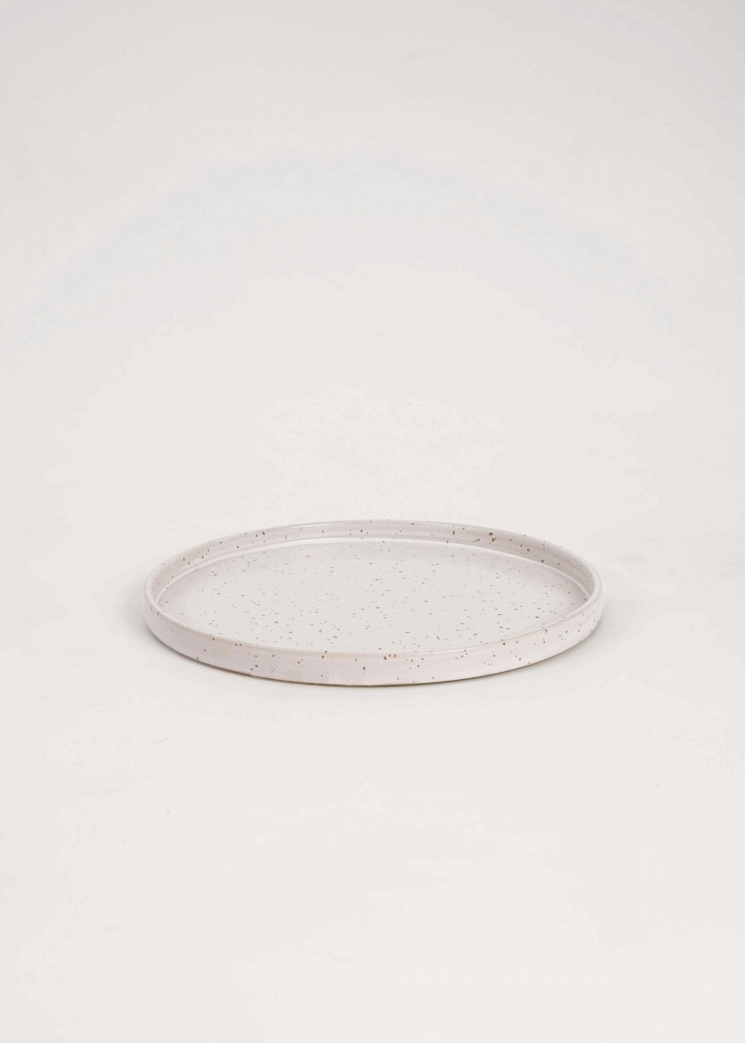 Dishwasher-safe Gourmet Stoneware High Rim Plate White Matt