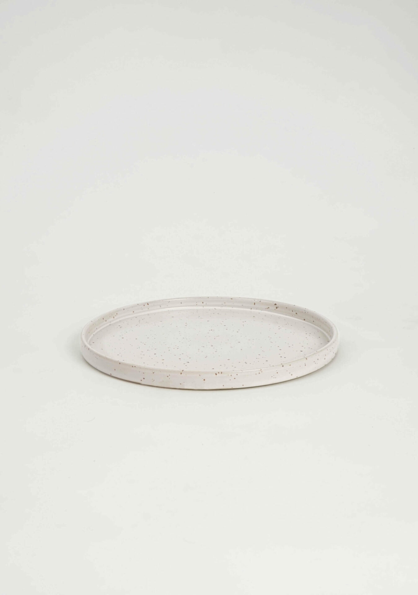 Dishwasher-safe Gourmet Stoneware High Rim Plate White Matt
